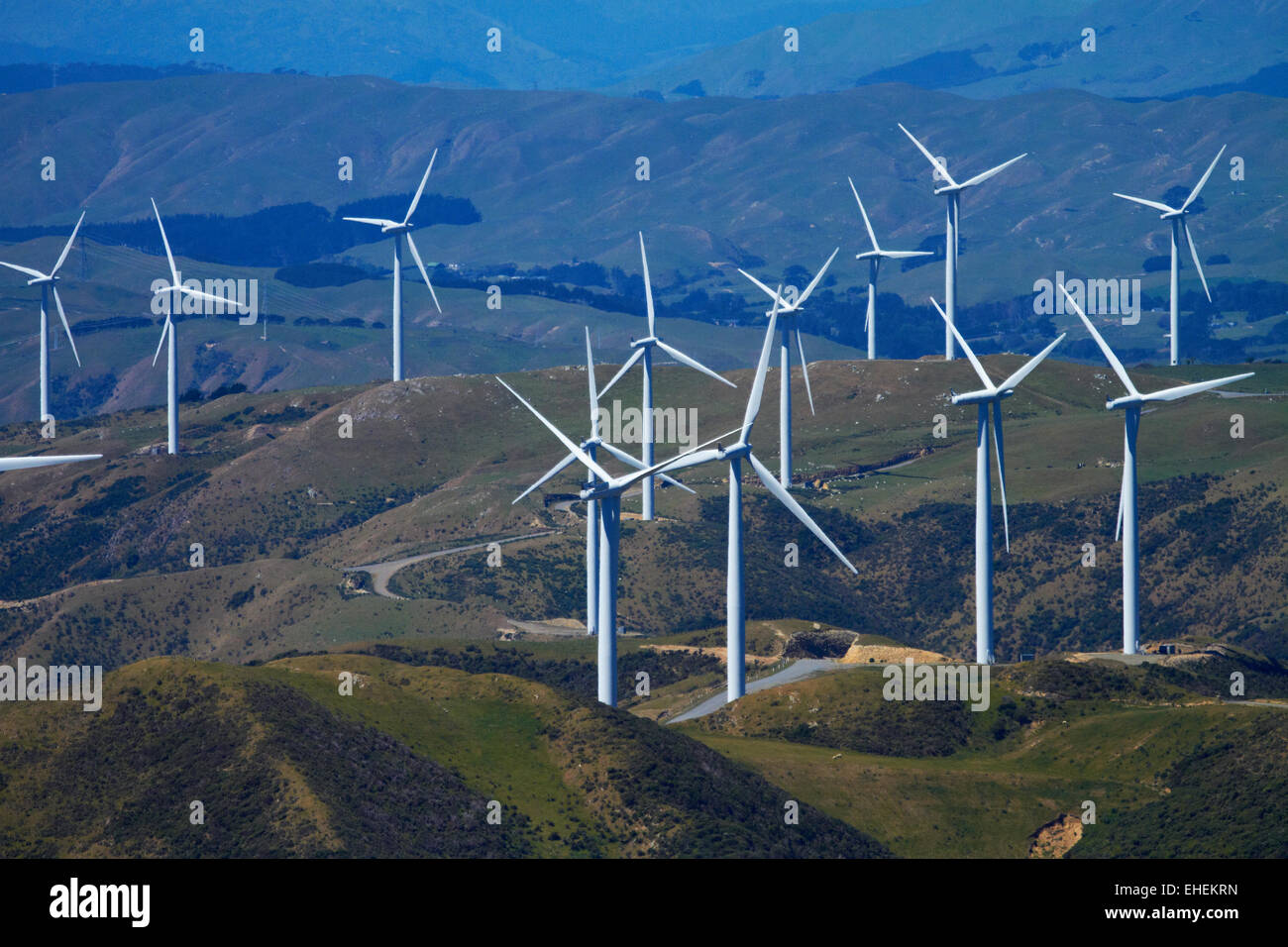 Makara Wind Farm (Project West Wind) near Wellington, North Island, New ...