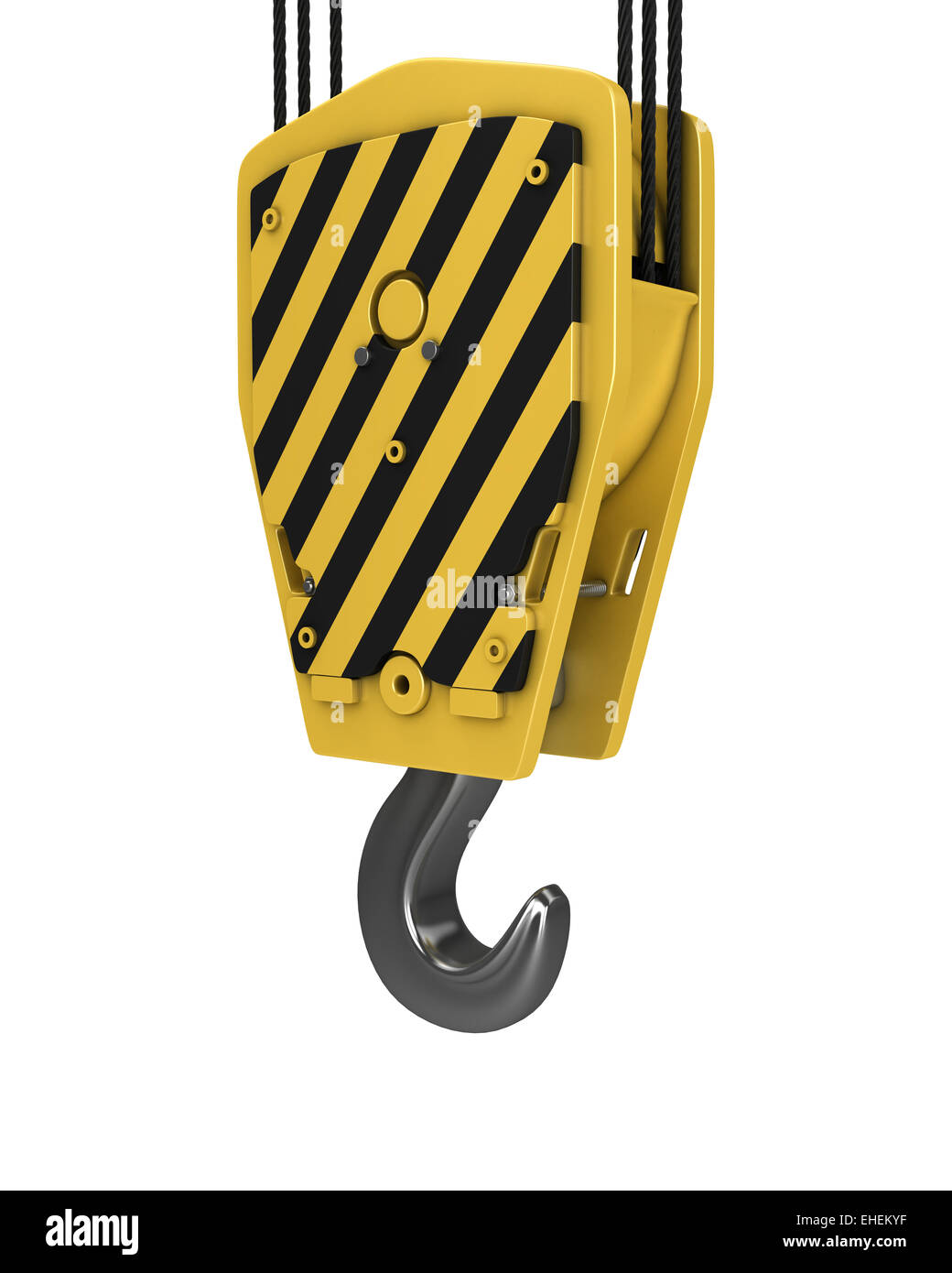 Yellow crane hook Stock Photo - Alamy