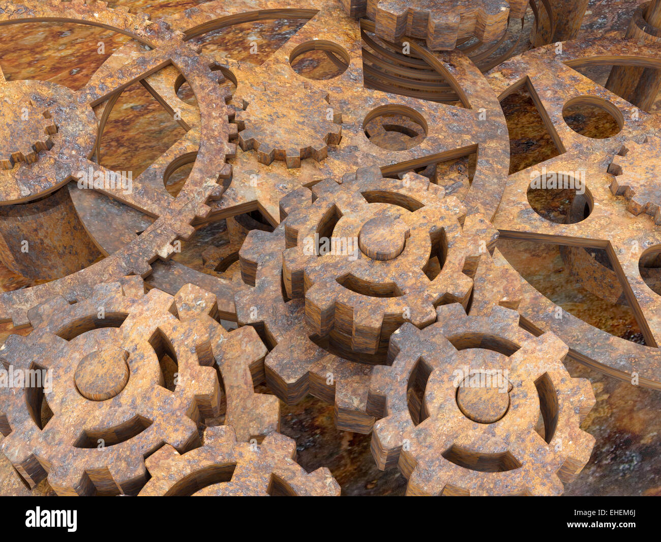 mechanism of gears rusted Stock Photo - Alamy