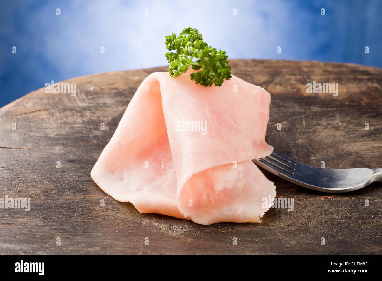 Ham Slice with parsley Stock Photo - Alamy