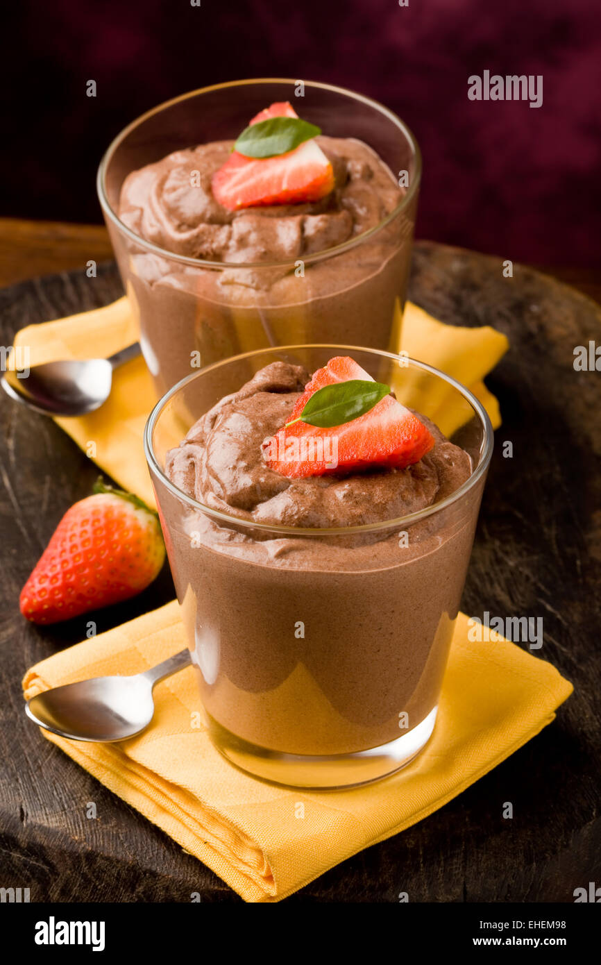 Chocolate Mousse - Pudding Stock Photo - Alamy