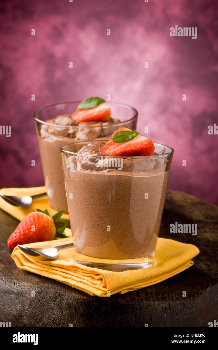 Chocolate Mousse - Pudding Stock Photo - Alamy