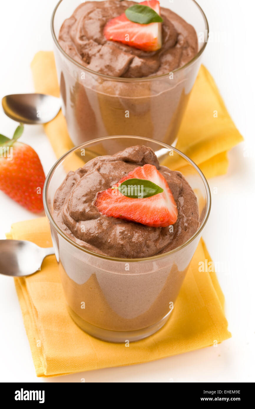 Chocolate Mousse - Pudding Stock Photo - Alamy