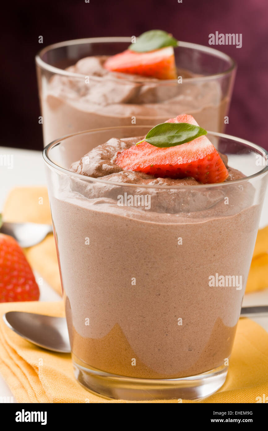 Chocolate Mousse - Pudding Stock Photo - Alamy