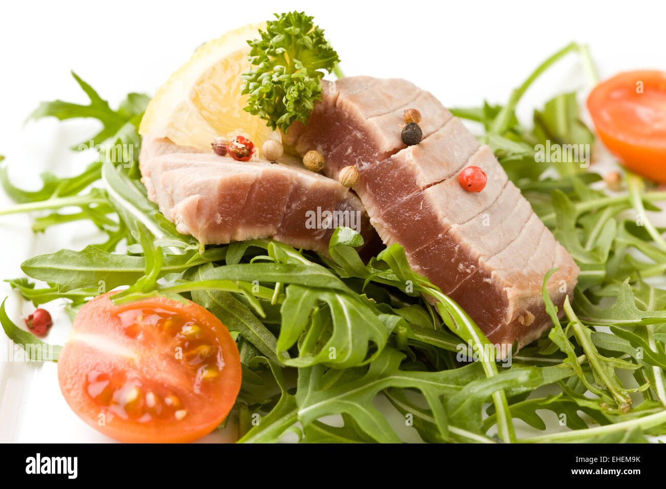 Sliced Tuna Steak Stock Photo - Alamy