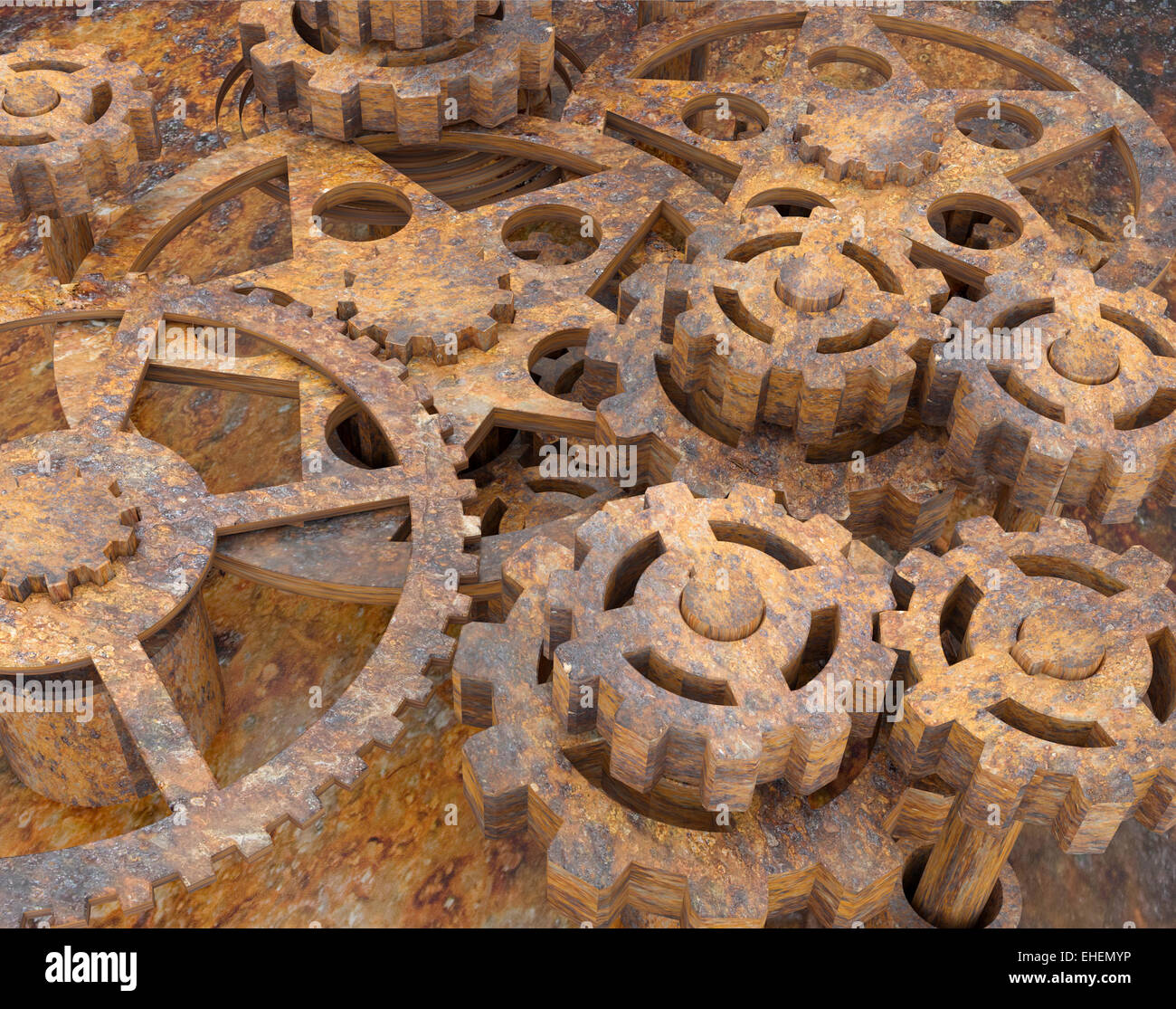 mechanism of gears rusted Stock Photo - Alamy