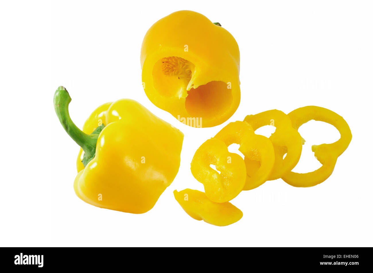 slices of yellow paprika Stock Photo - Alamy