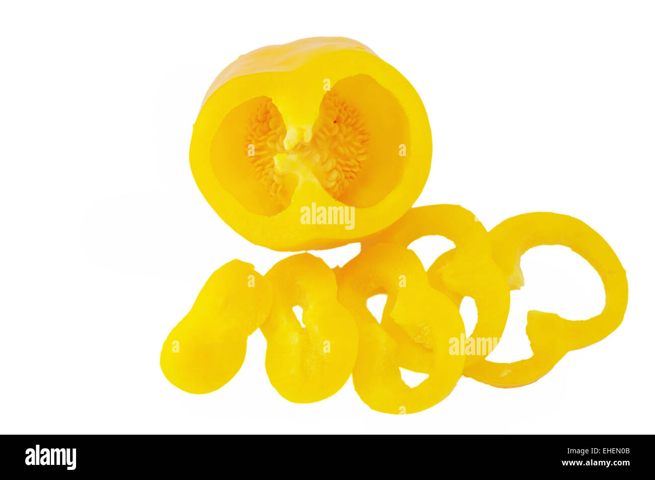 slices of yellow paprika Stock Photo - Alamy