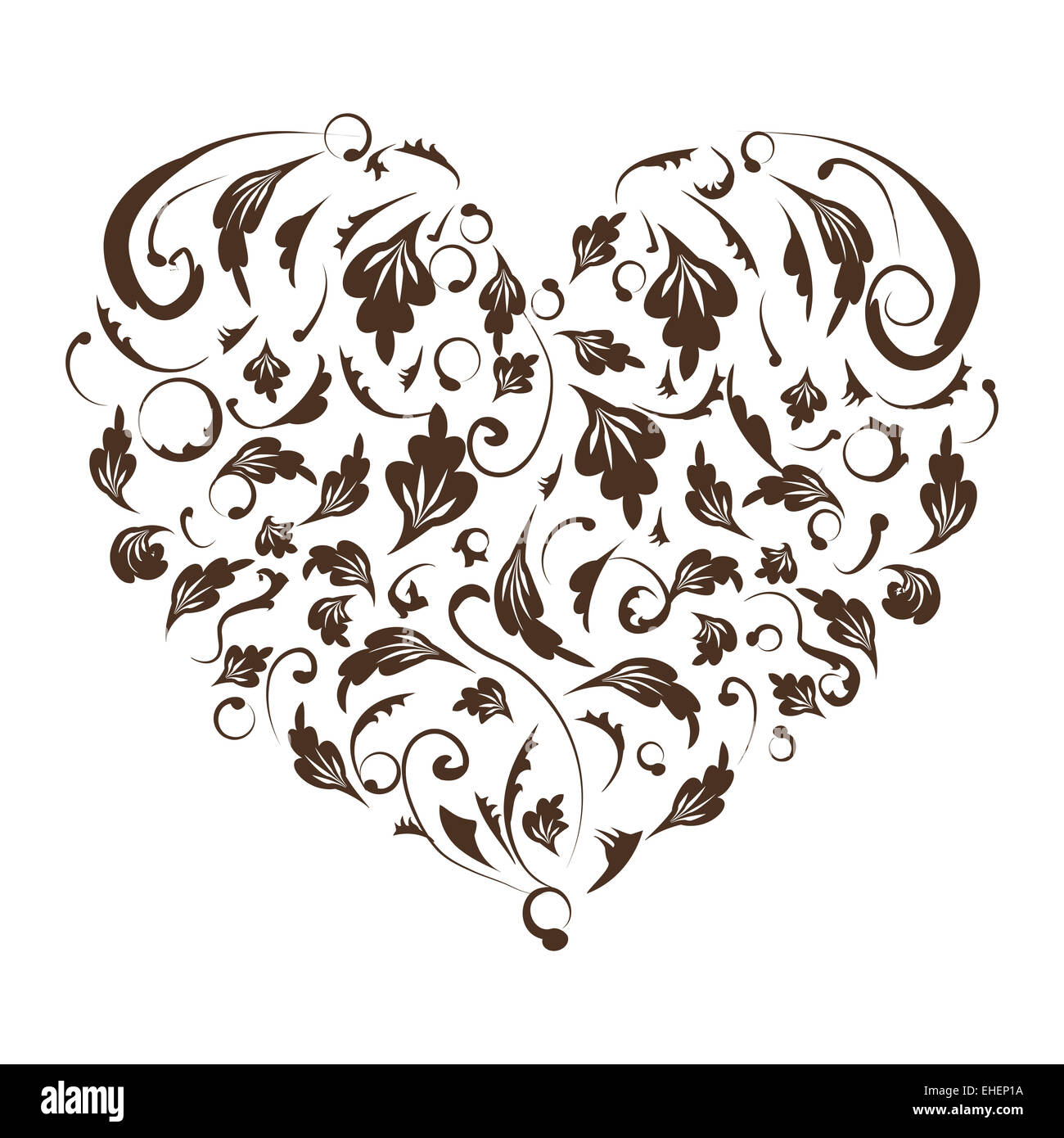 Floral heart shape for your design Stock Photo - Alamy