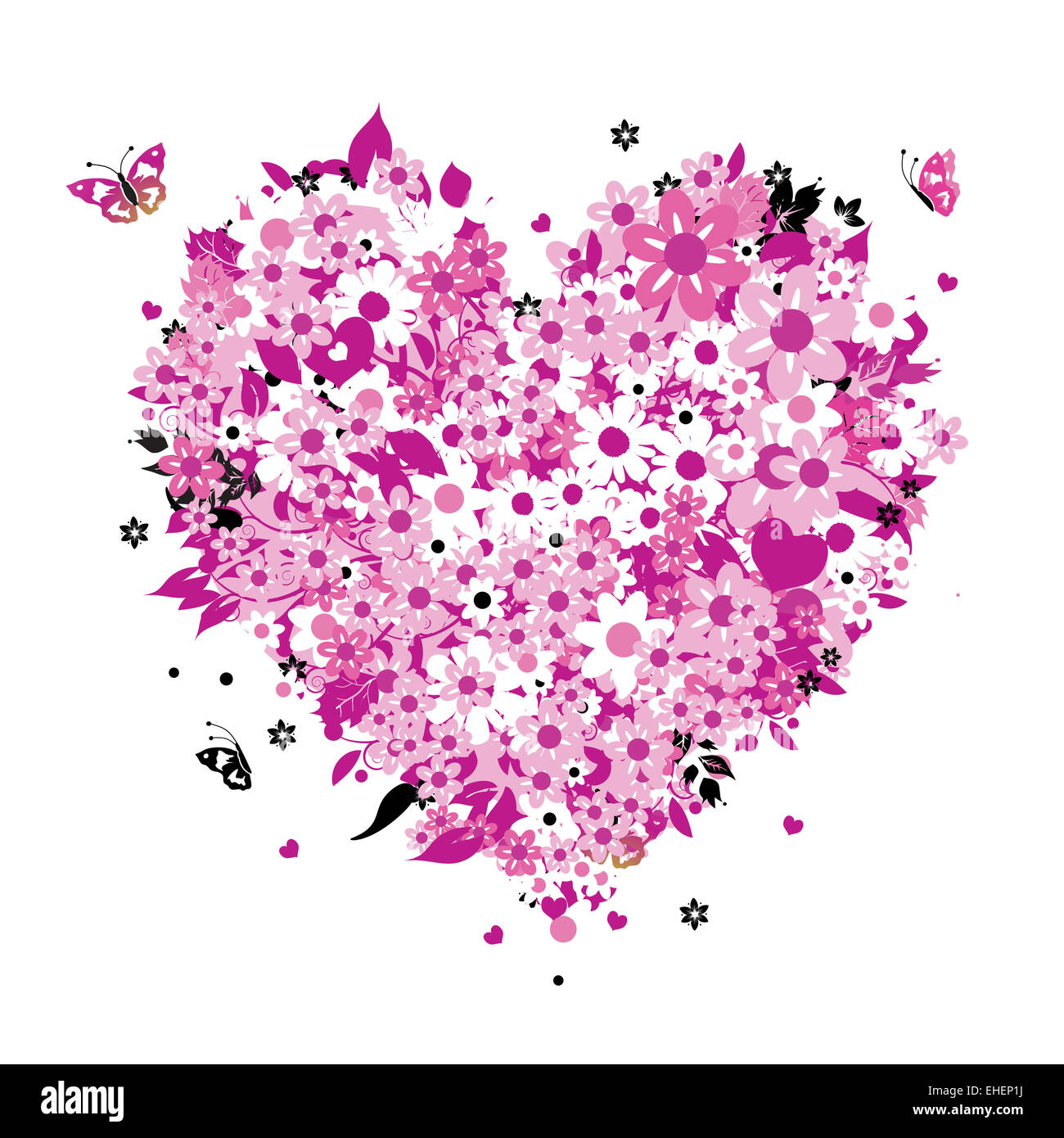 Floral heart shape for your design Stock Photo - Alamy