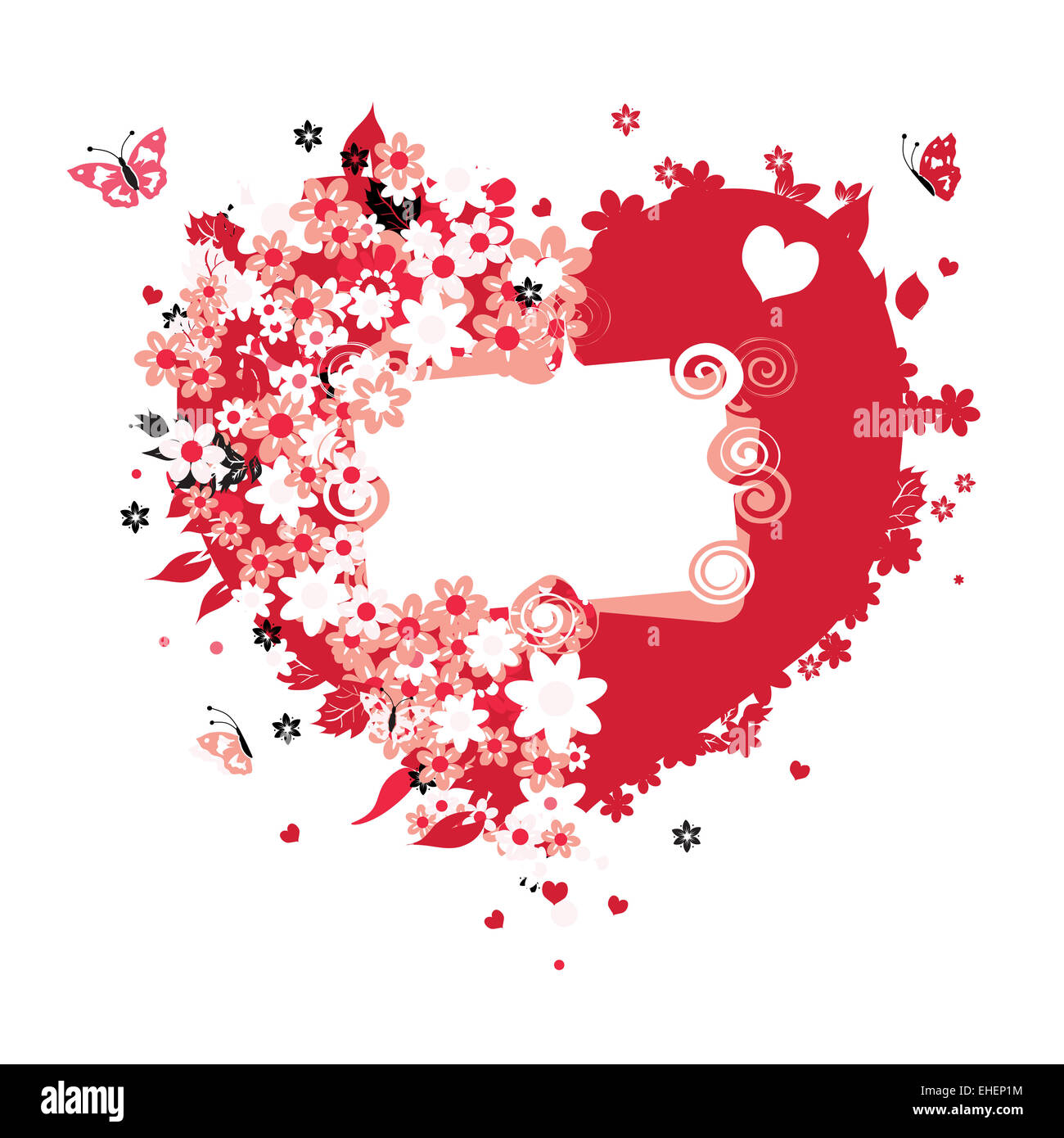 Floral heart shape for your design Stock Photo - Alamy