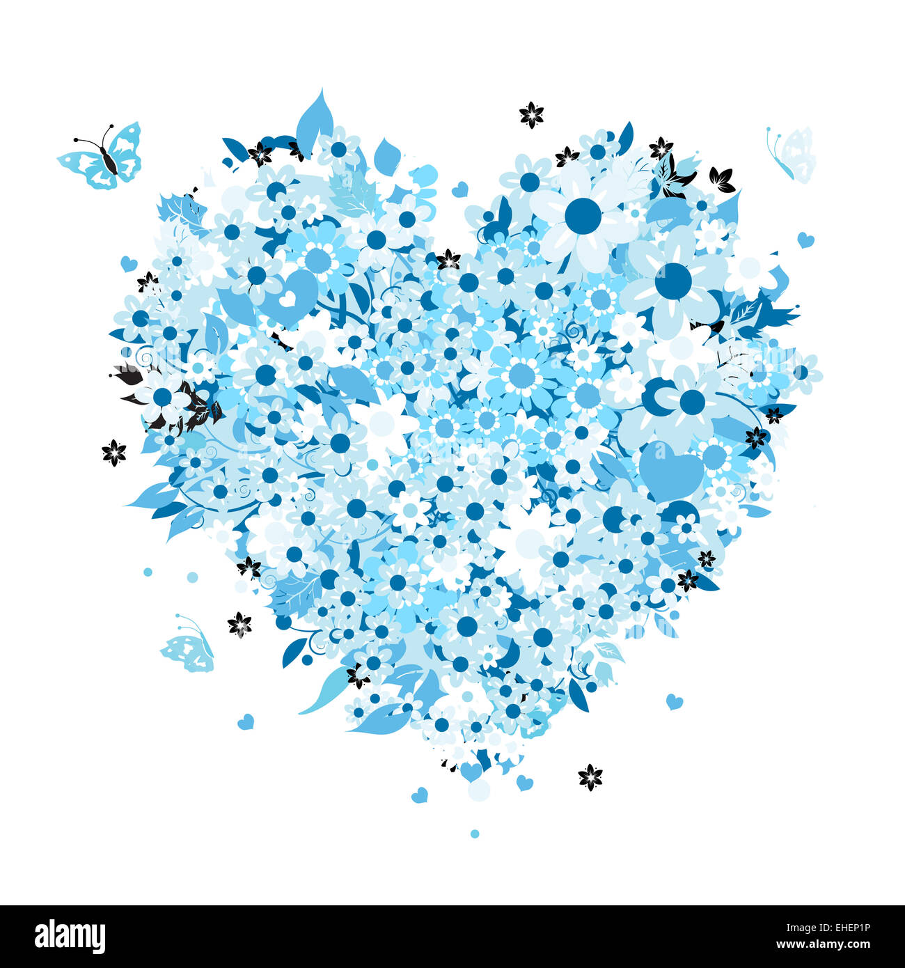 Floral heart shape for your design Stock Photo - Alamy