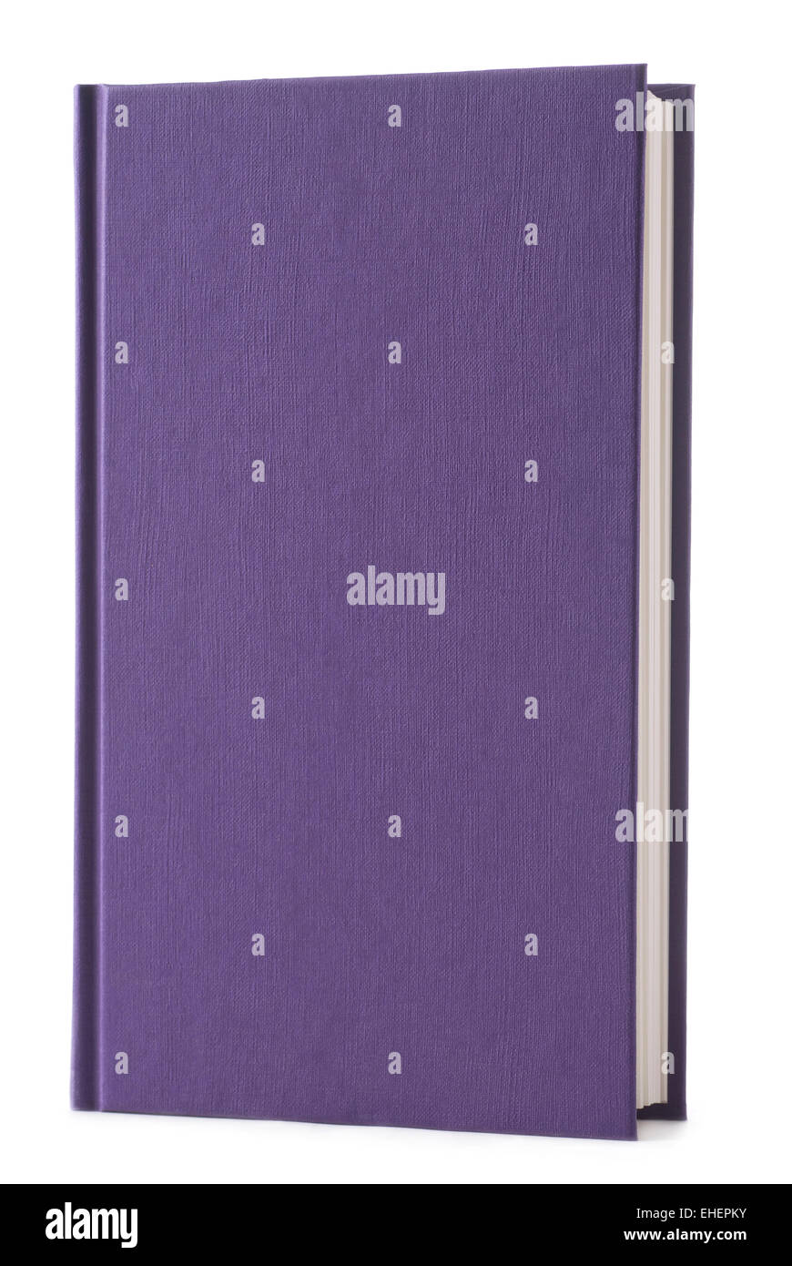 Book with purple book cover on white background Stock Photo - Alamy