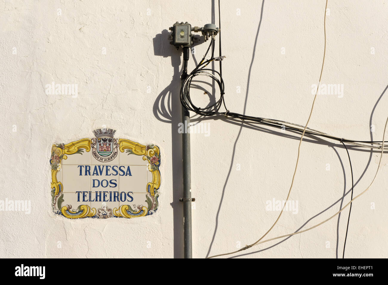Street sign and service lines Stock Photo - Alamy