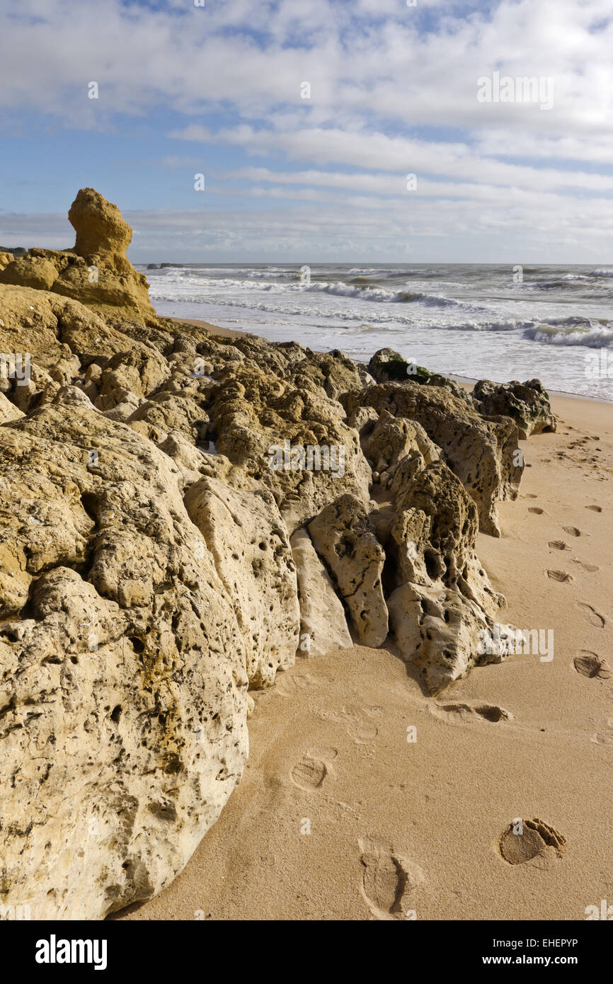 Beach in Albufeira Stock Photo - Alamy