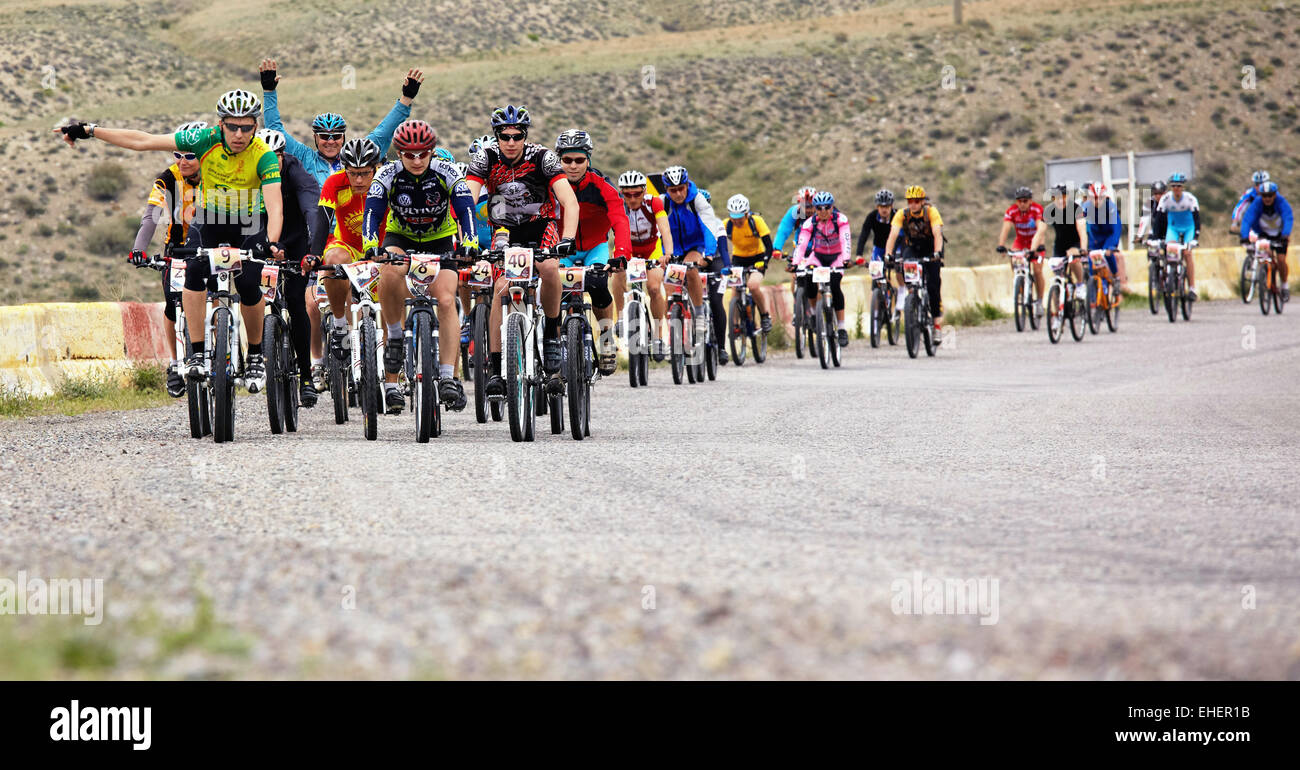 Adventure mountain bike competition Stock Photo - Alamy