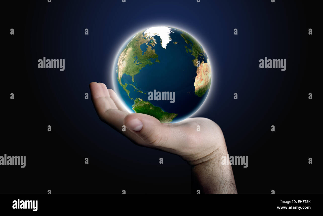 Earth in Hand Stock Photo - Alamy