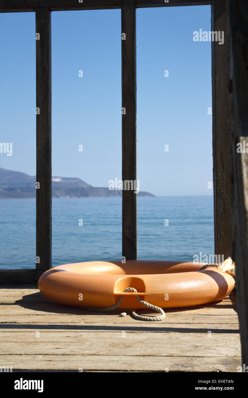 Orange lifesaving ring hi-res stock photography and images - Alamy