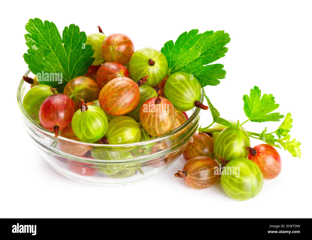 Gooseberries isolated on white background Stock Photo - Alamy