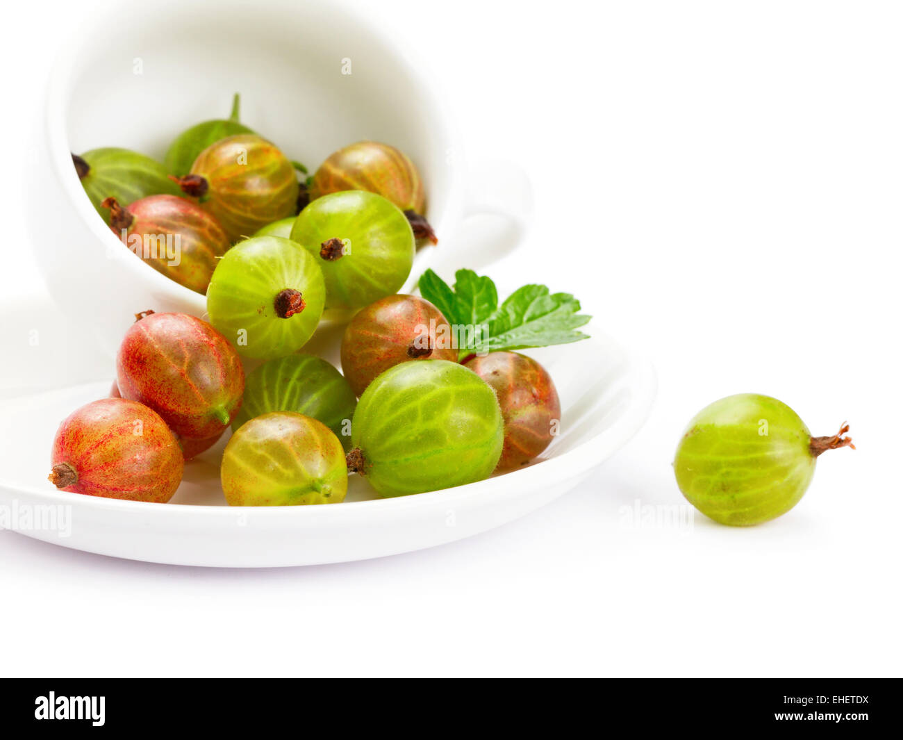 Gooseberries isolated on white background Stock Photo - Alamy