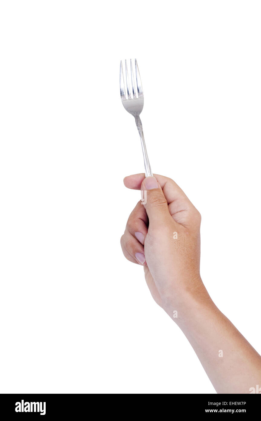 hand holding a fork Stock Photo - Alamy