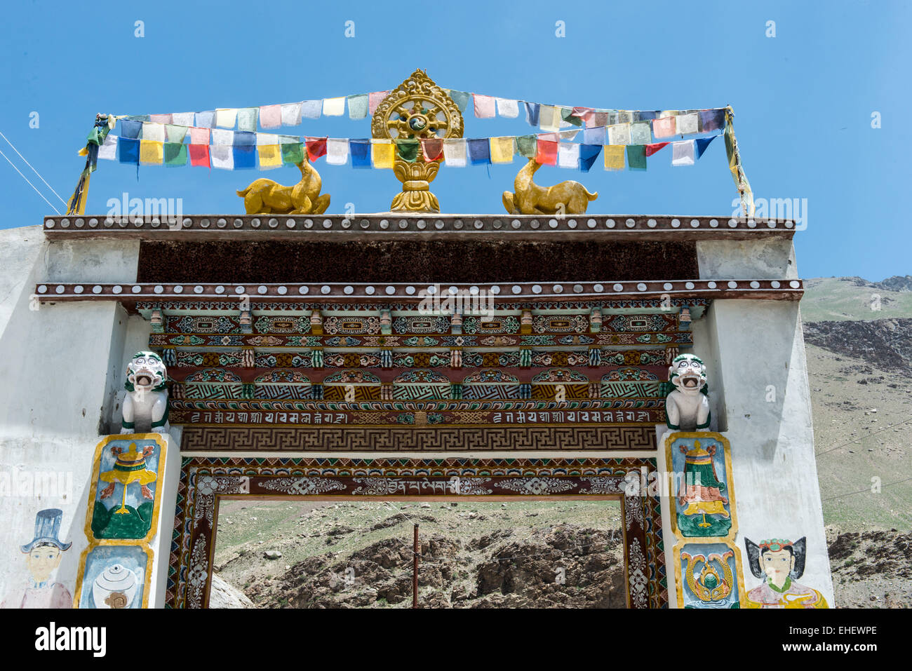 Entrance, Bardan Gompa Stock Photo - Alamy