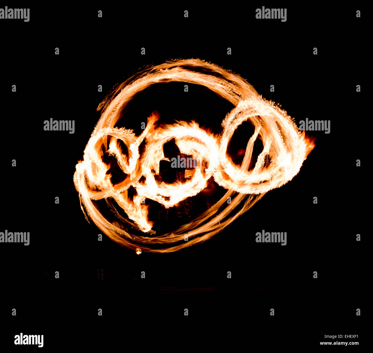 Fire Show Flaming Trails Stock Photo - Alamy