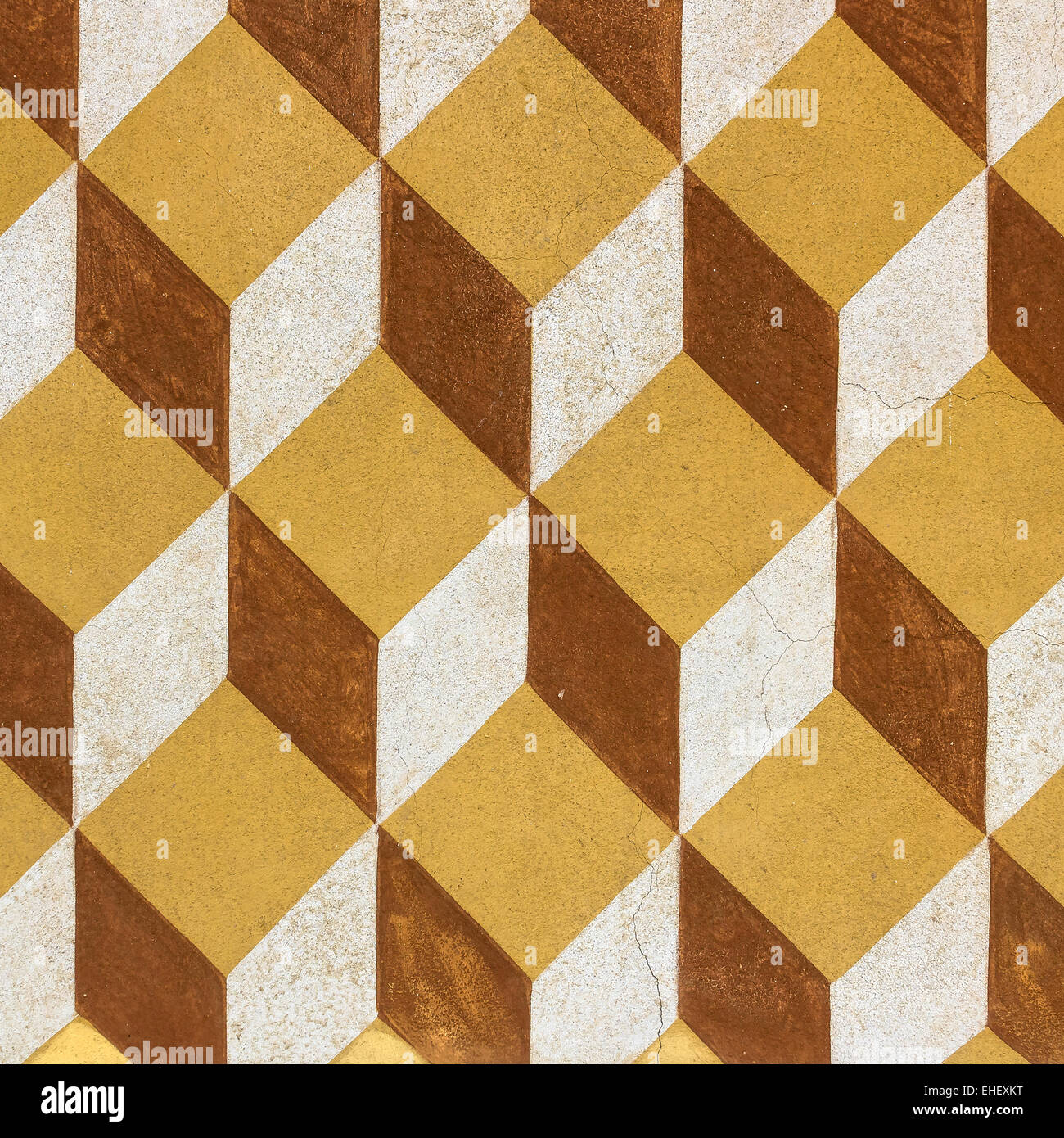 Ancient wall decoration of an Italian monastery, dating from the Middle ...