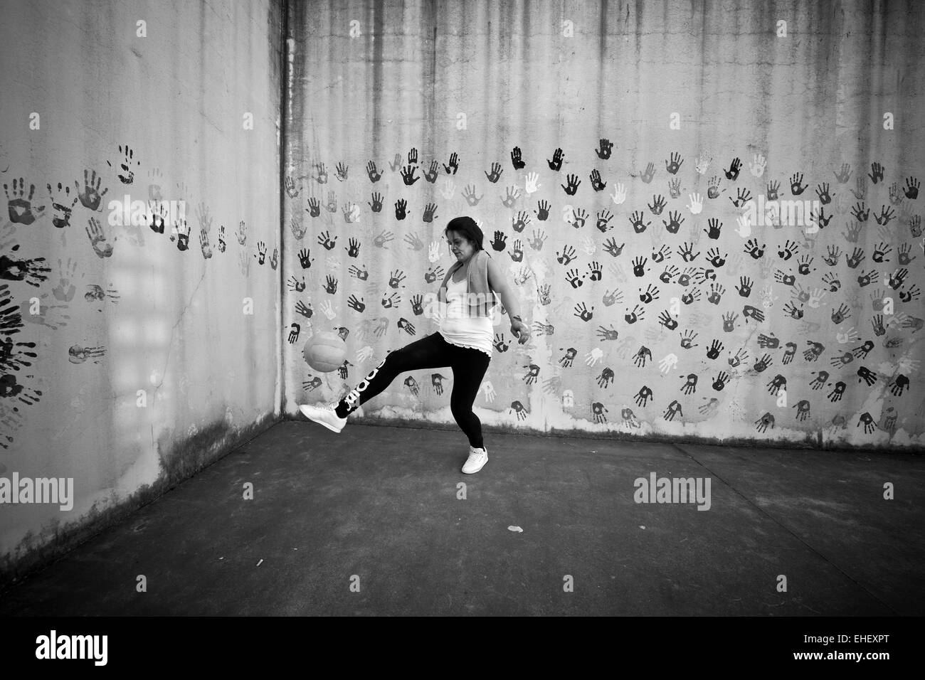 Italy, Bollate prison, Physical activity in the walking area Stock ...