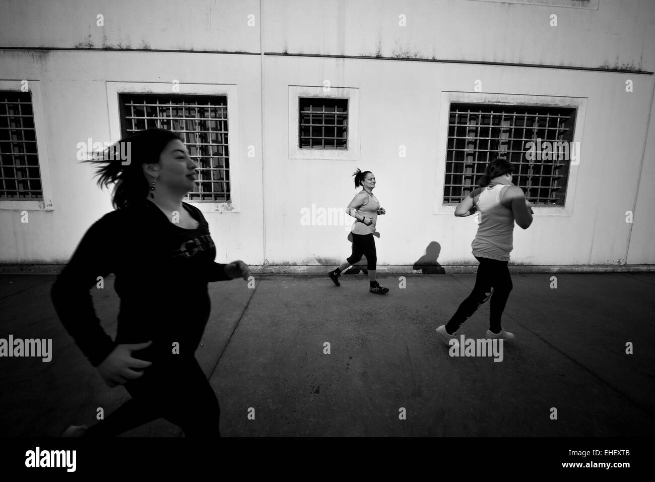 Italy, Bollate prison, Physical activity in the walking area Stock ...