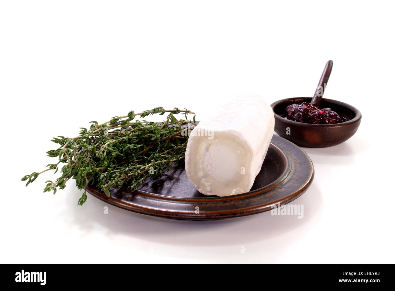 goat cheese with thyme Stock Photo - Alamy