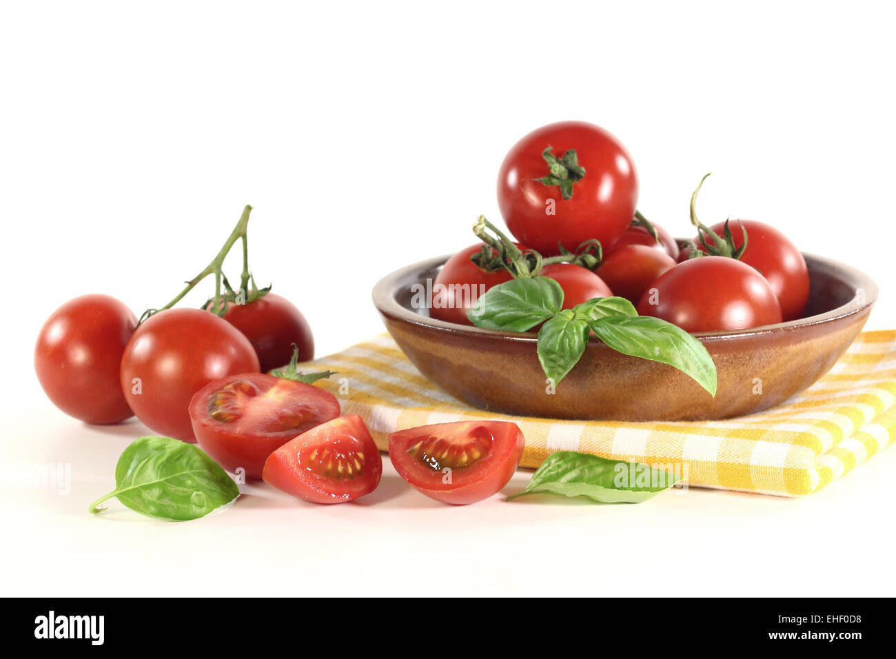tomatoes and basil Stock Photo - Alamy