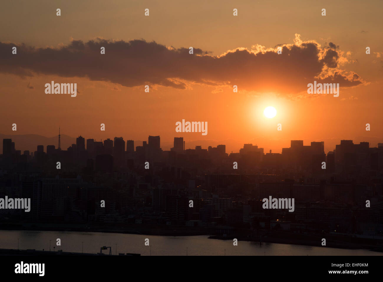 Evening scene,view from Tower Hall Funabori,Edogawa-Ku,Tokyo,Japan ...