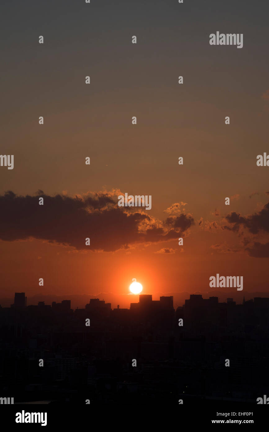 Evening scene,view from Tower Hall Funabori,Edogawa-Ku,Tokyo,Japan ...