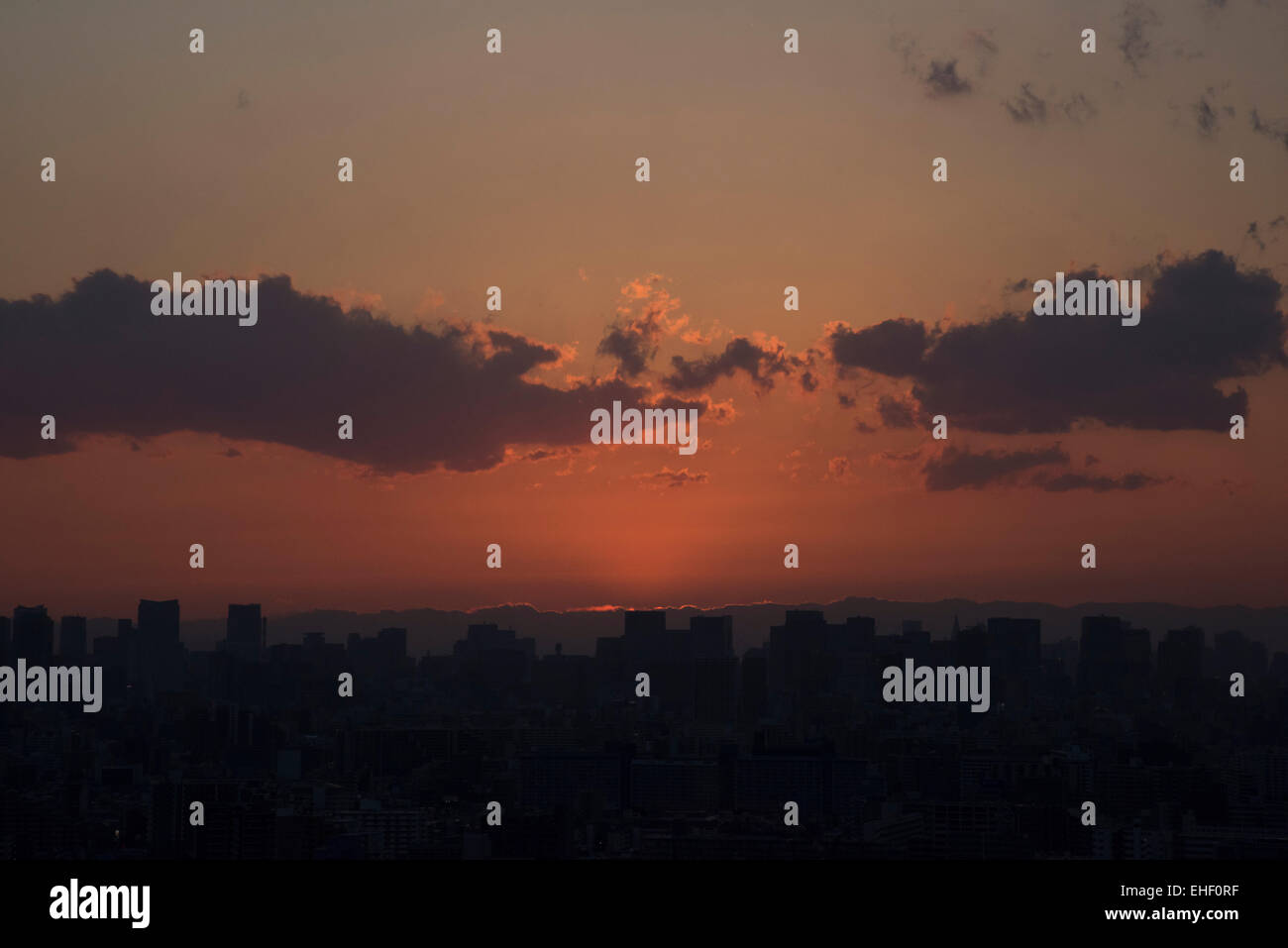 Evening scene,view from Tower Hall Funabori,Edogawa-Ku,Tokyo,Japan ...