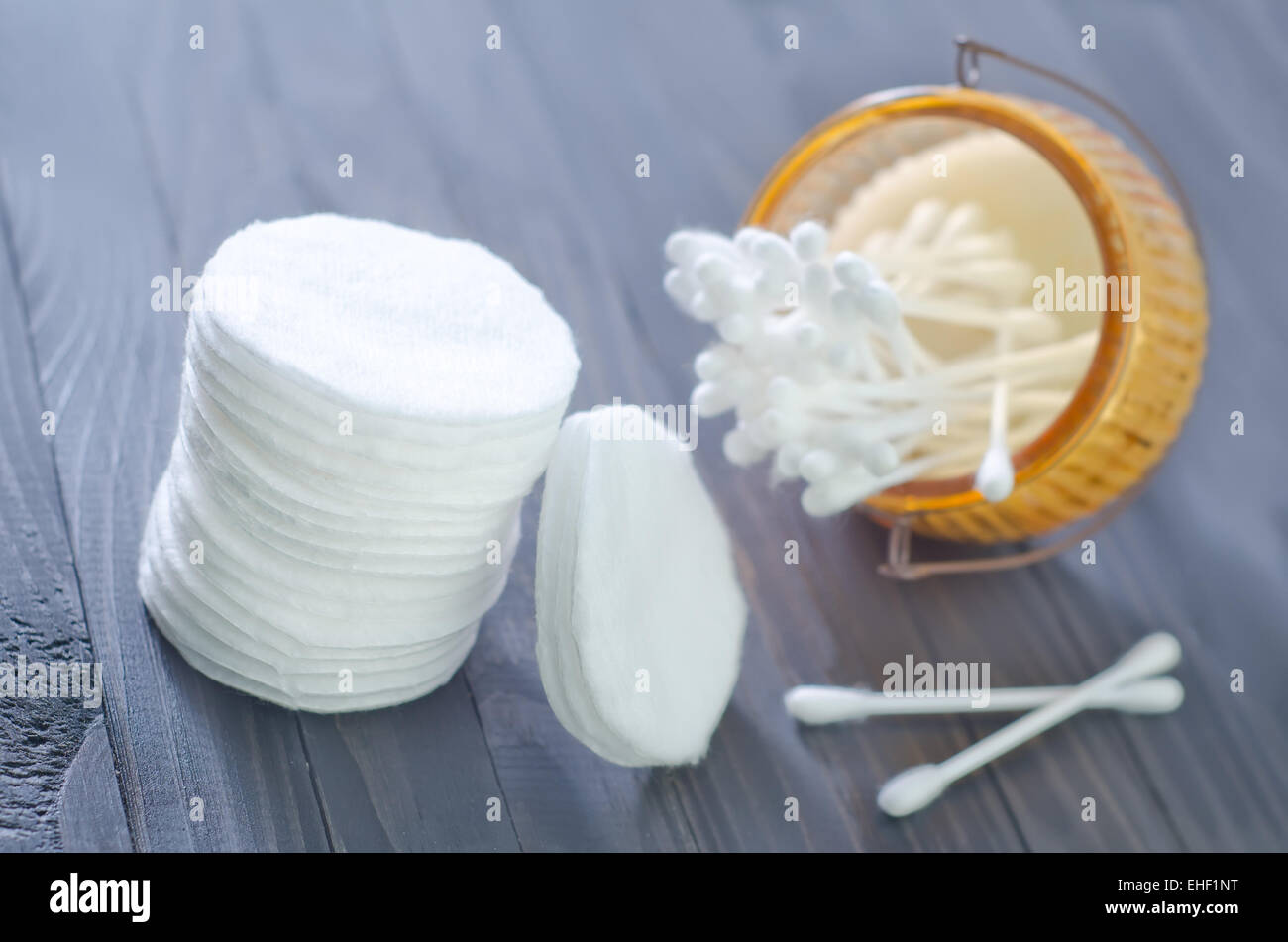 cotton stick and cotton disk Stock Photo - Alamy