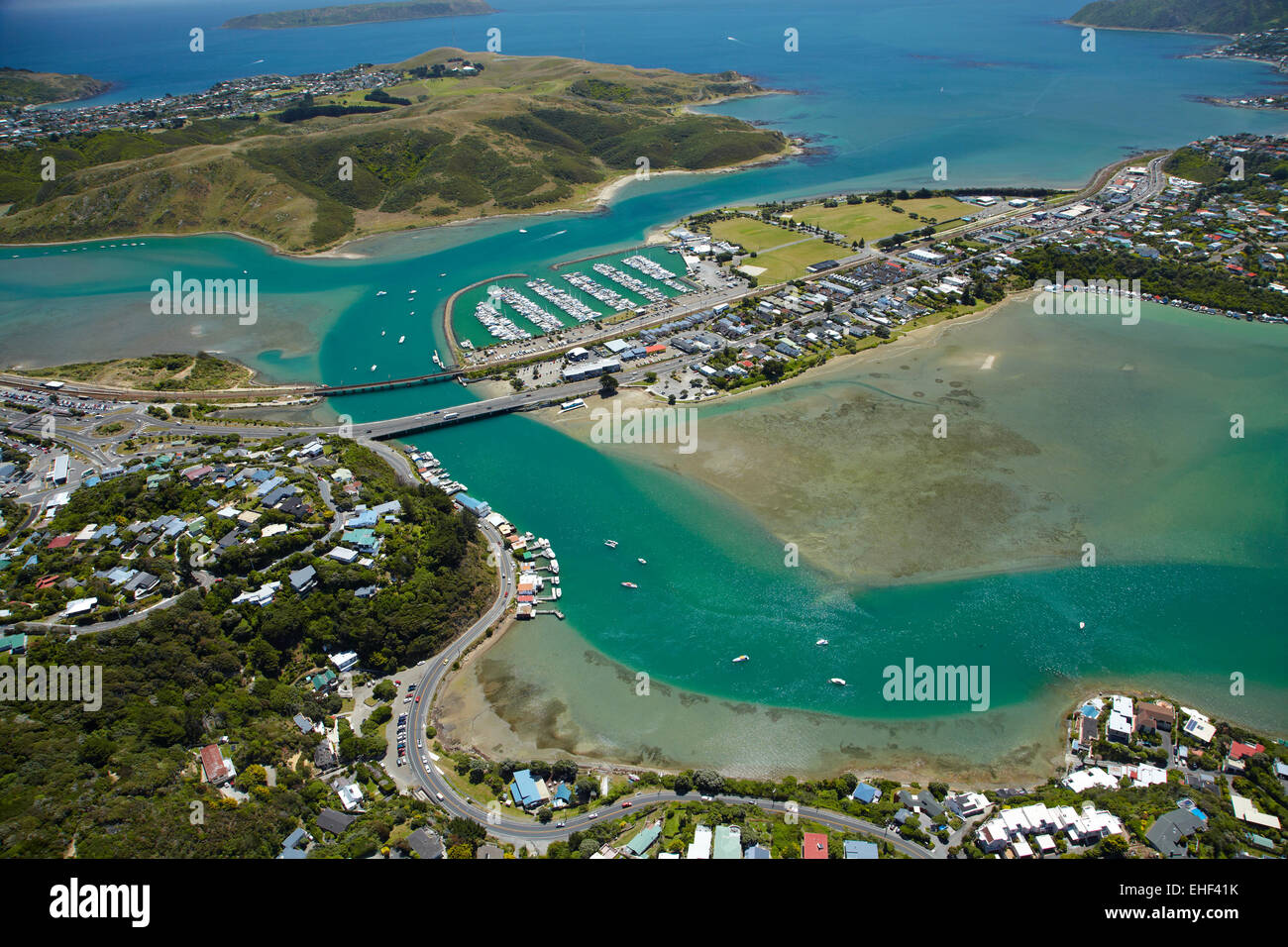 Pauatahanui Inlet and Mana Marina, Porirua Harbour, Wellington Region ...