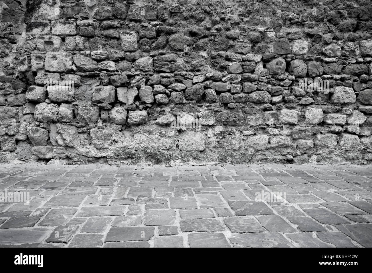 Old ancient stone wall and floor texture background Stock Photo - Alamy