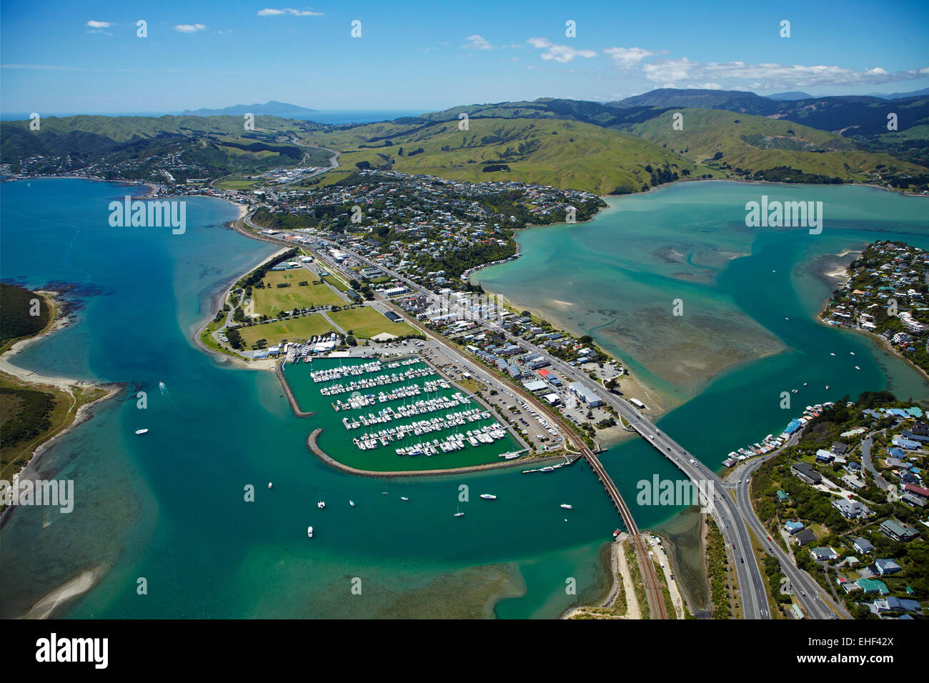 Mana Marina and Porirua Harbour, Wellington Region, North Island, New ...