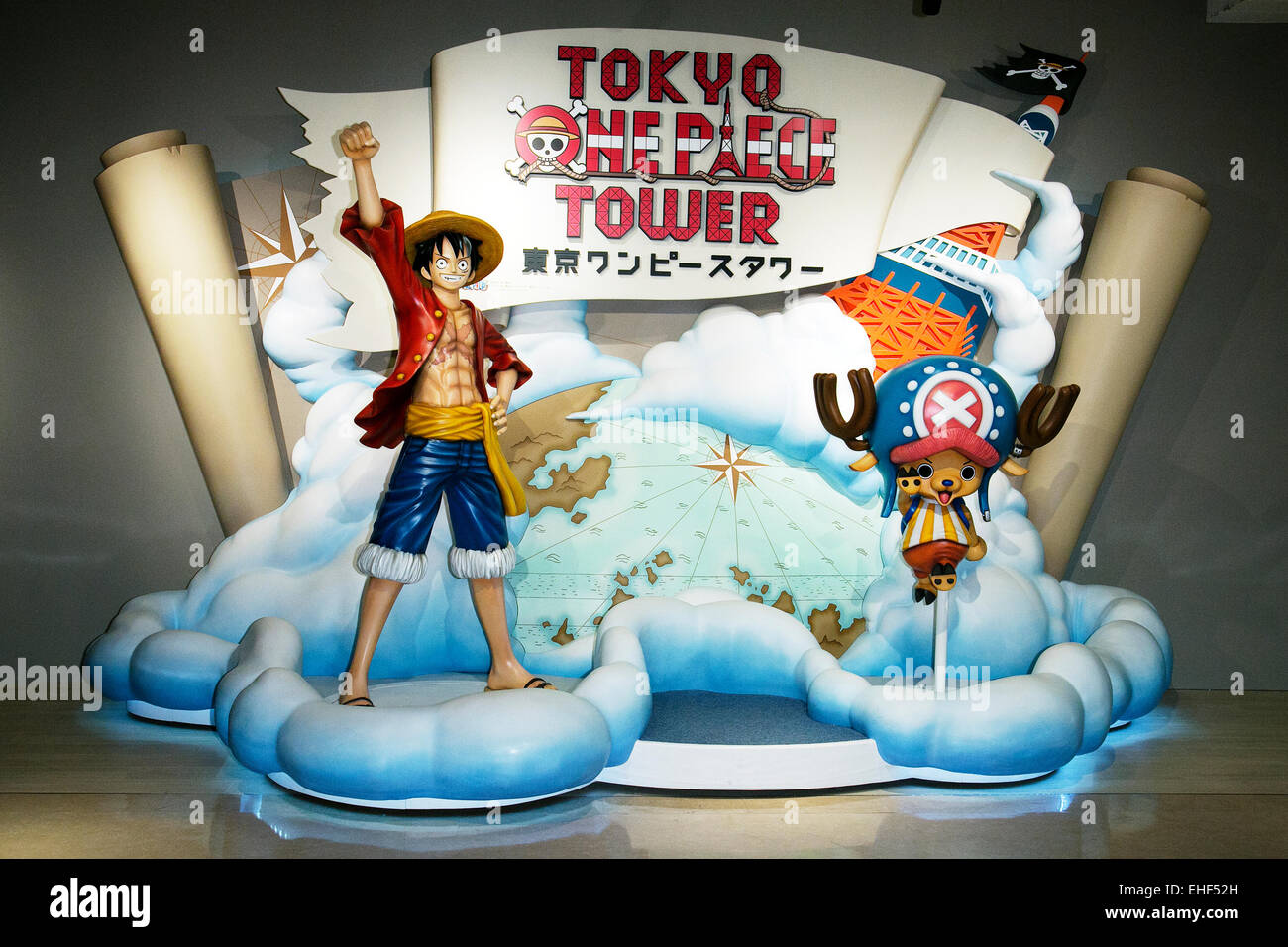 Tokyo, Japan. 13th March, 2015. Tokyo Tower opens One Piece attraction ...