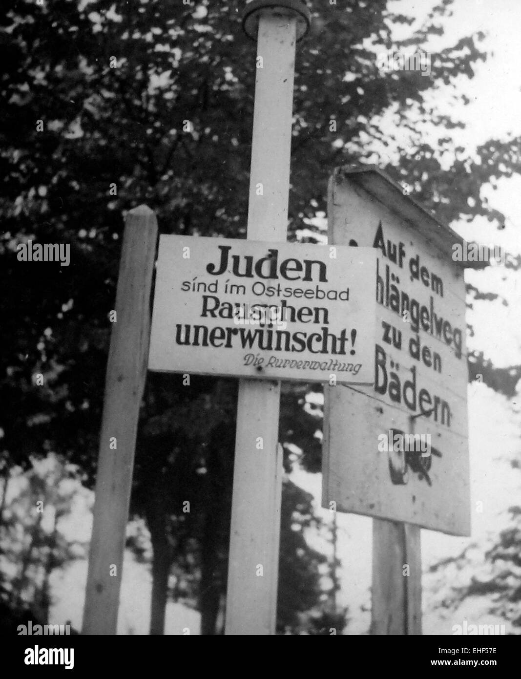 German No Jews sign probably 1930s Stock Photo - Alamy