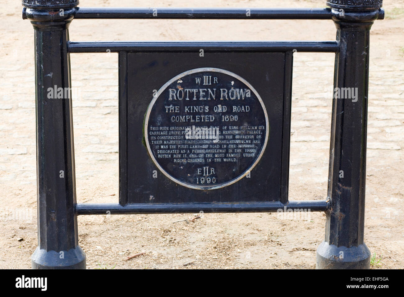 Rotten Row cast iron sign Stock Photo - Alamy