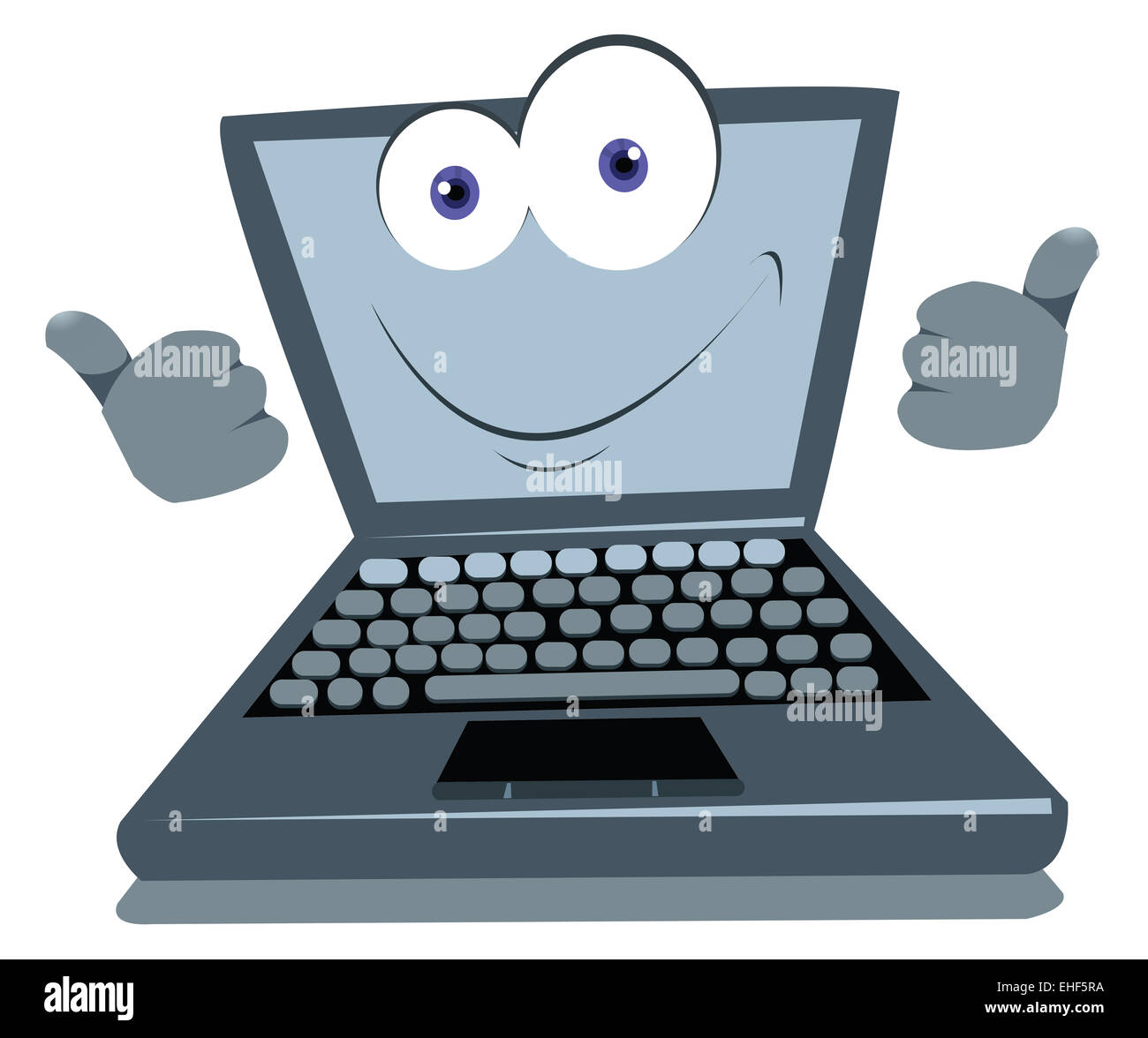 Funny Laptop Thumbs up Stock Photo - Alamy