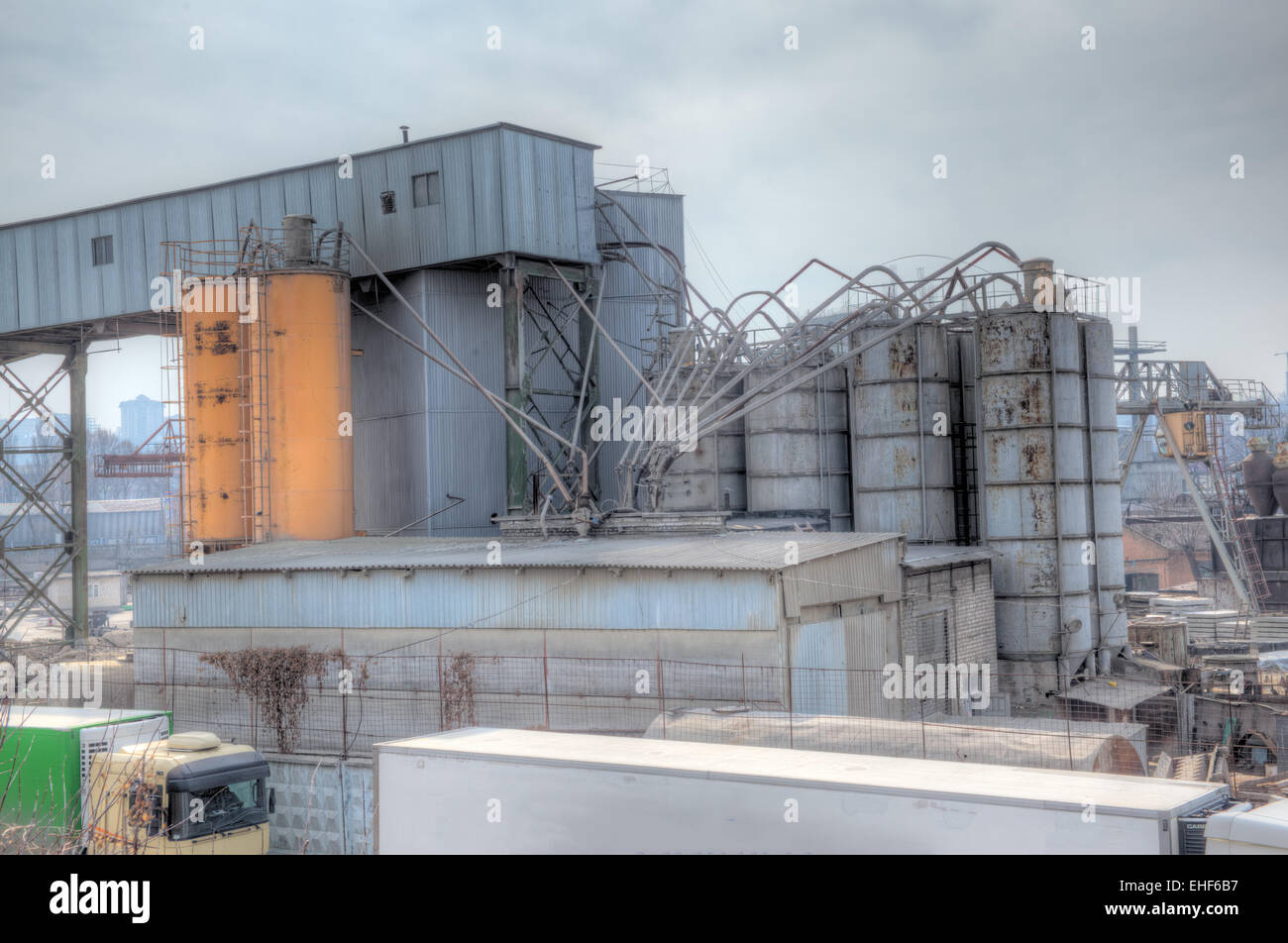 Cement factory production site and storage yard Stock Photo - Alamy
