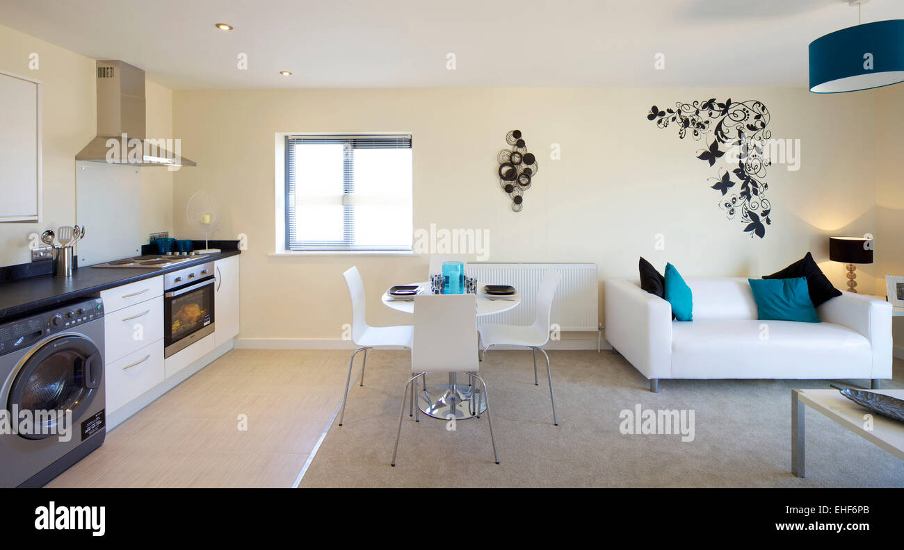 Open plan room with dining and seating area in apartment at Nokoto ...