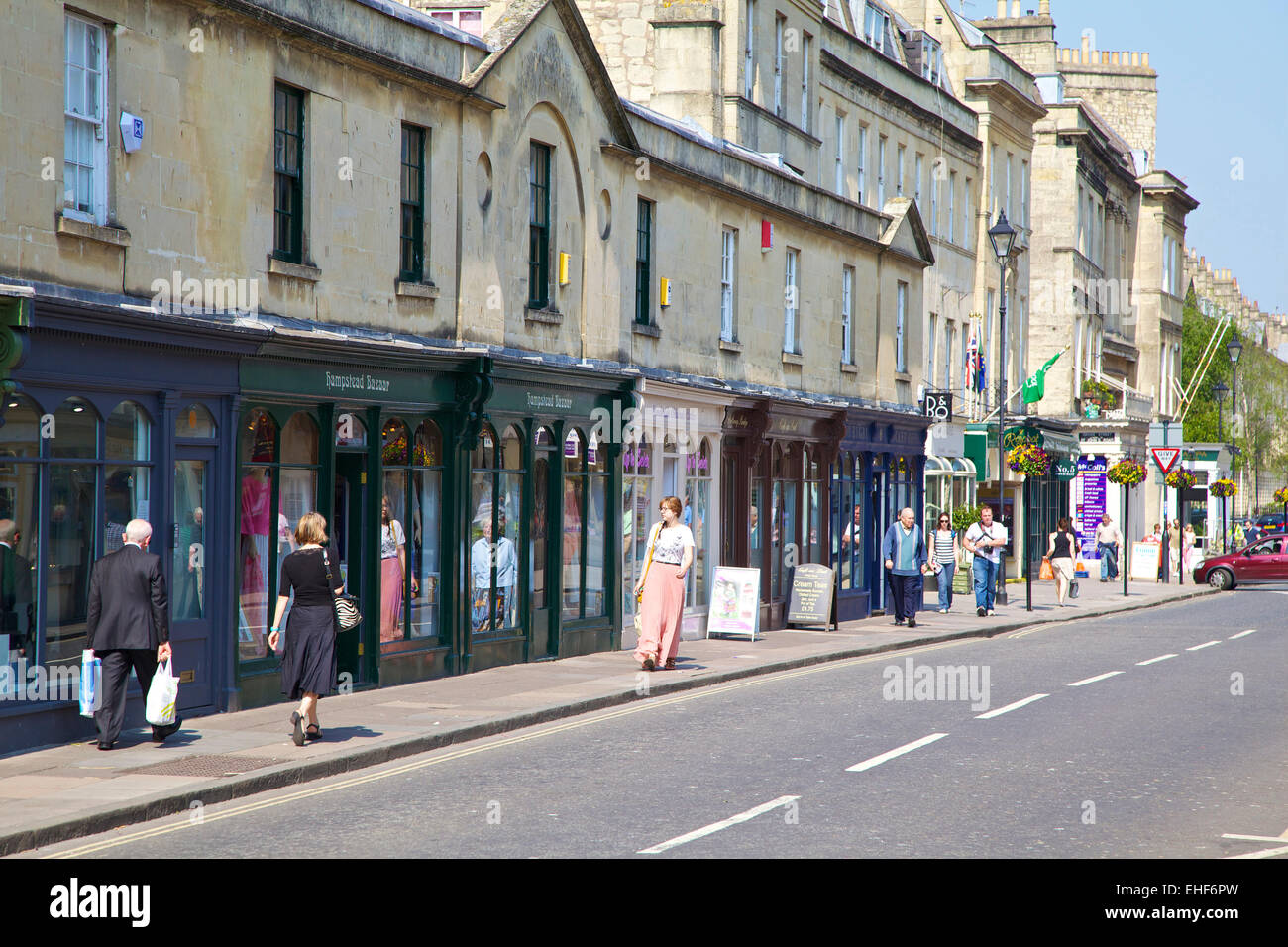 Shops on New Bond Street, Bath, Somerset Stock Photo - Alamy
