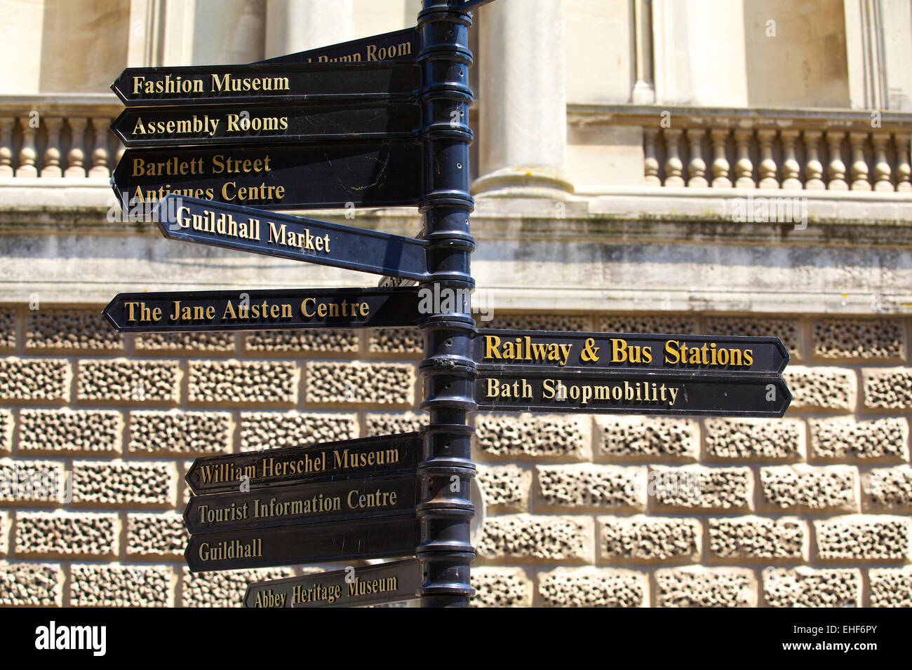 Sign post in Bath, Somerset Stock Photo - Alamy