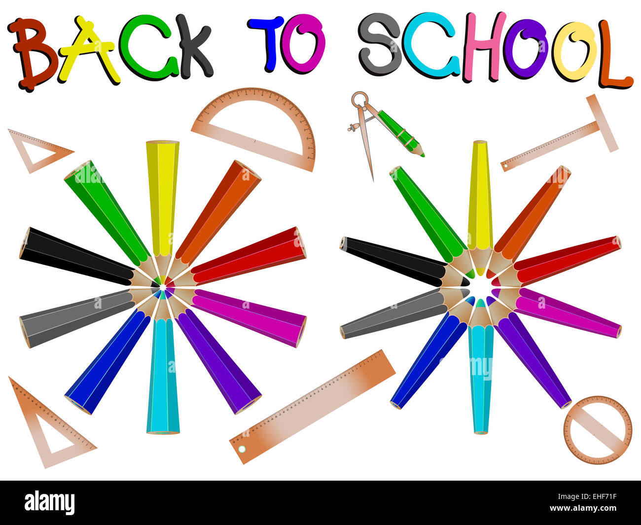 pencils school banner Stock Photo - Alamy