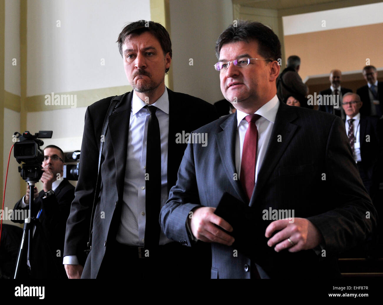 Minister of Foreign Affairs of Denmark Ulrik Vestergaard Knudsen (left ...