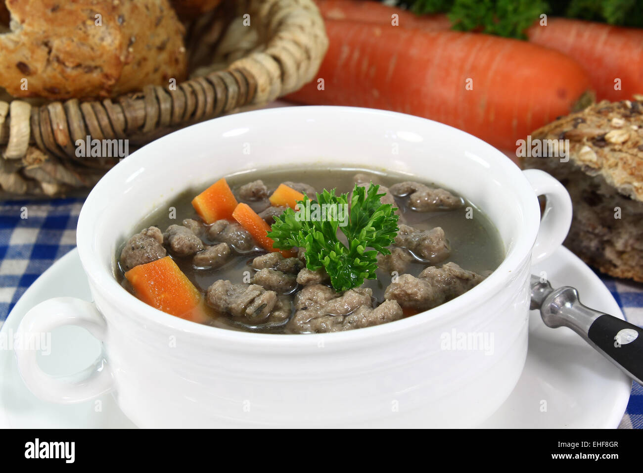 Liver spaetzle soup hi-res stock photography and images - Alamy